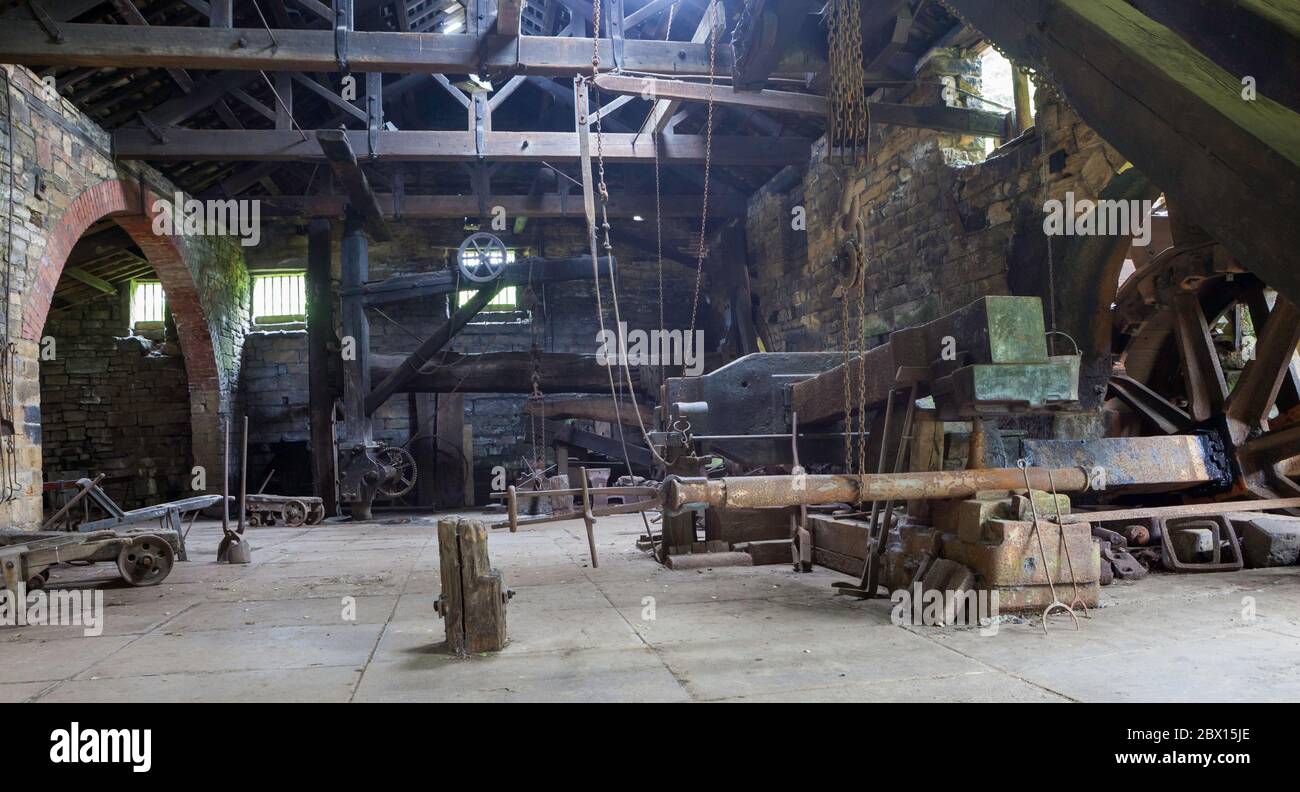 Interior view of Wortley Top Forge, an ancient water powered heavy iron ...