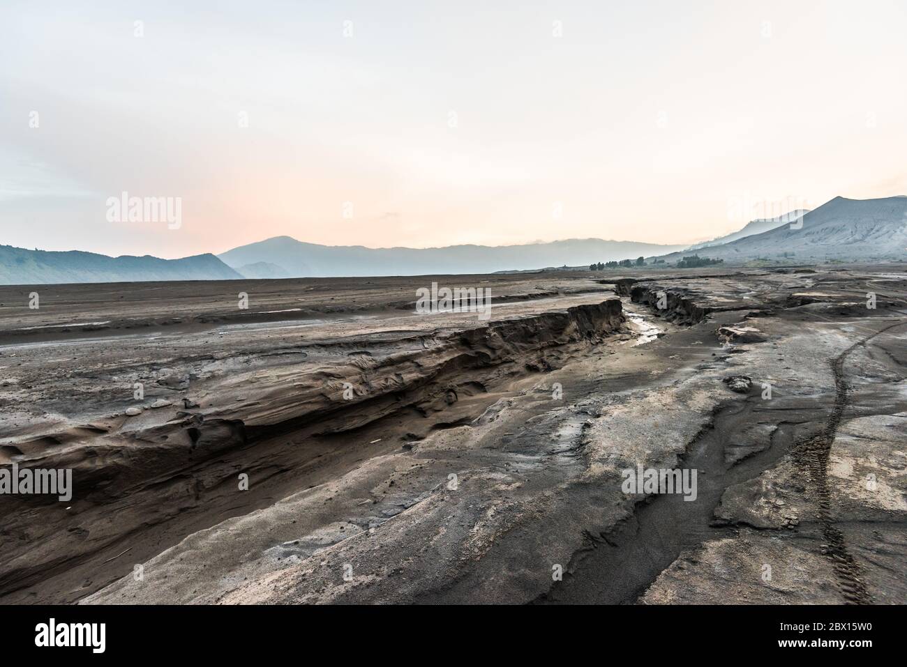 riverbed of the sand sea of Mount Bromo Stock Photo - Alamy