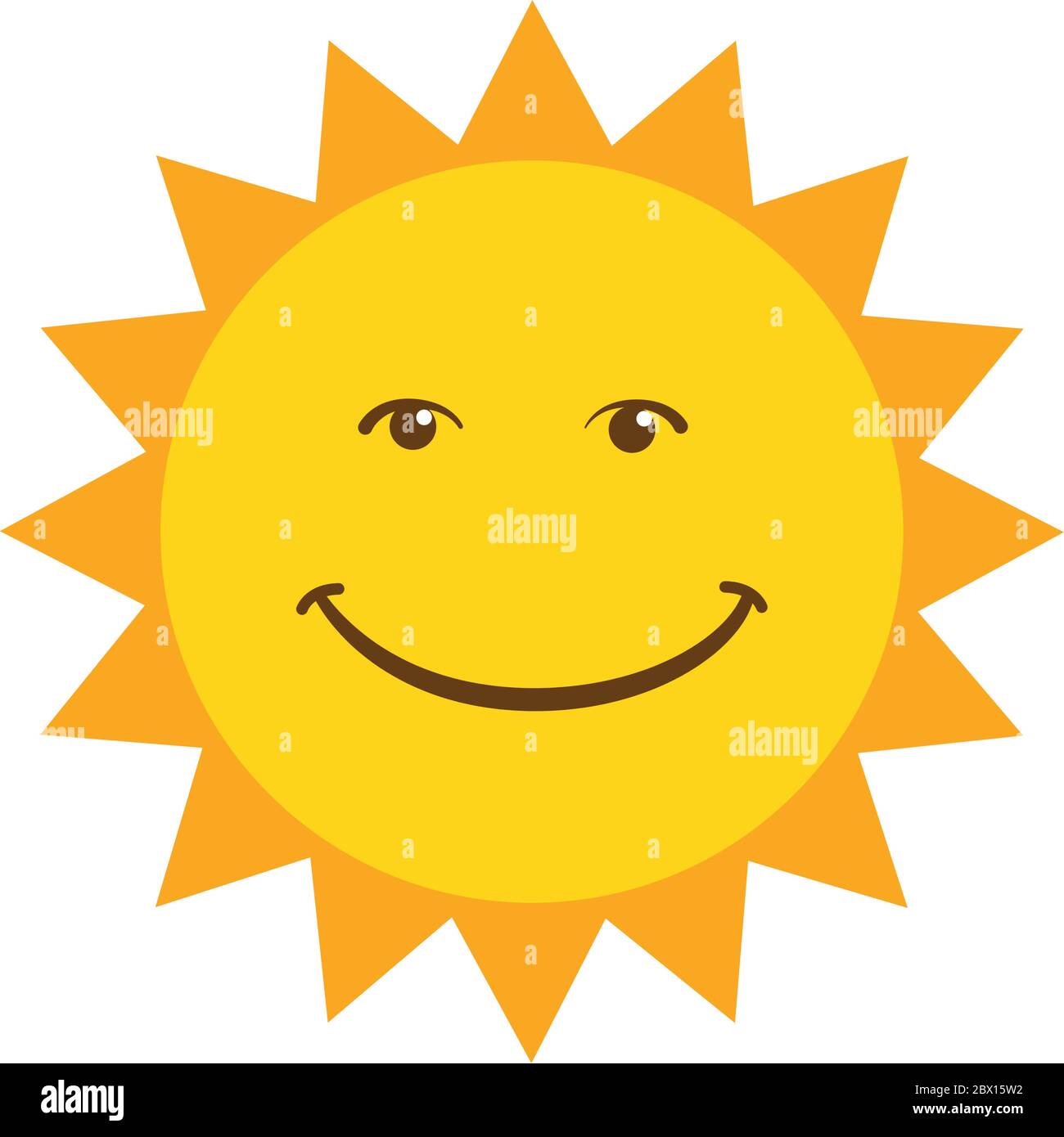 Smiling Sun icon vector illustration isolated on white background Stock ...