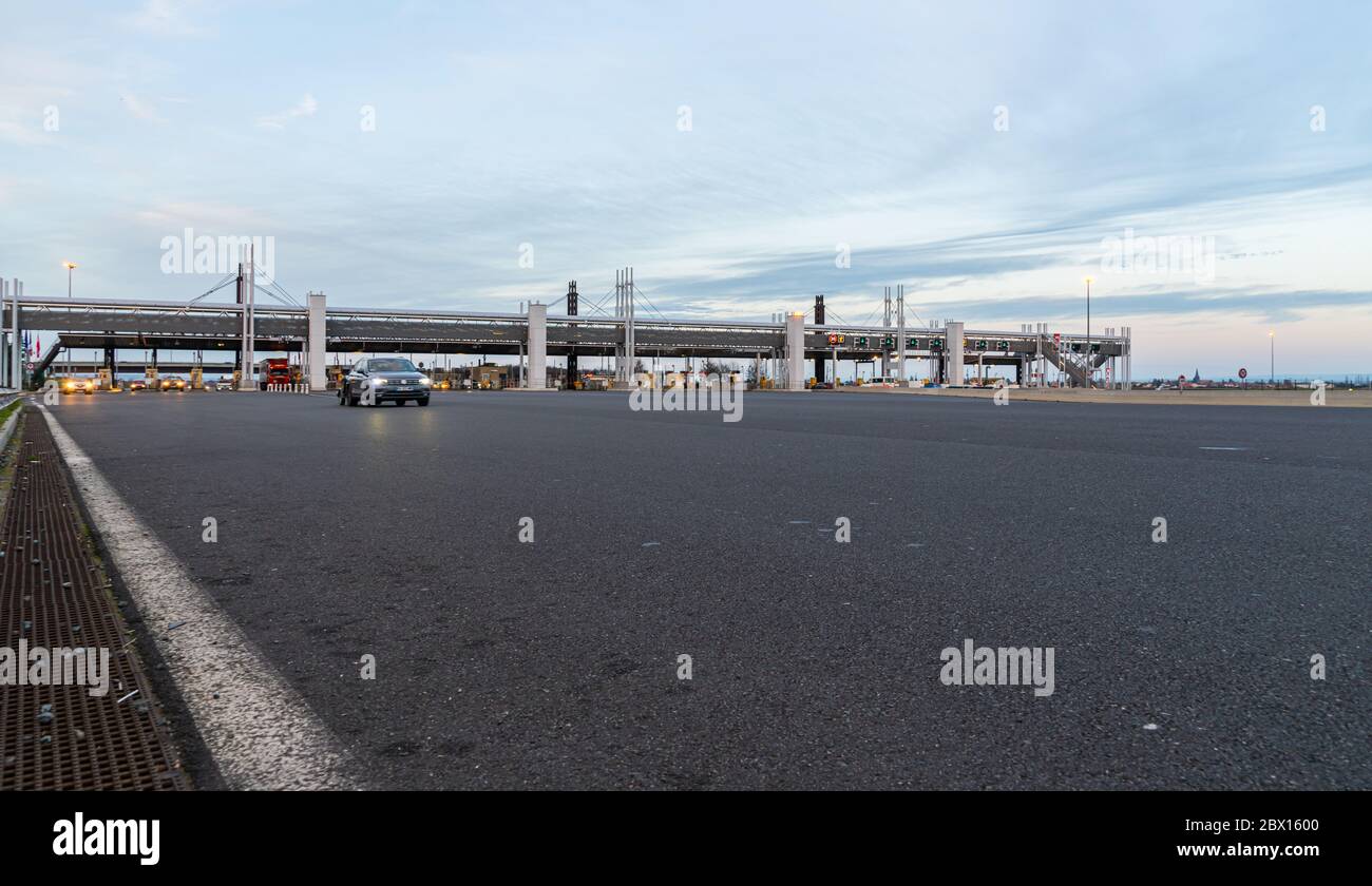 Highway A89,Clermont-Ferrand, France 2nd January 2020 - Cars entering ...