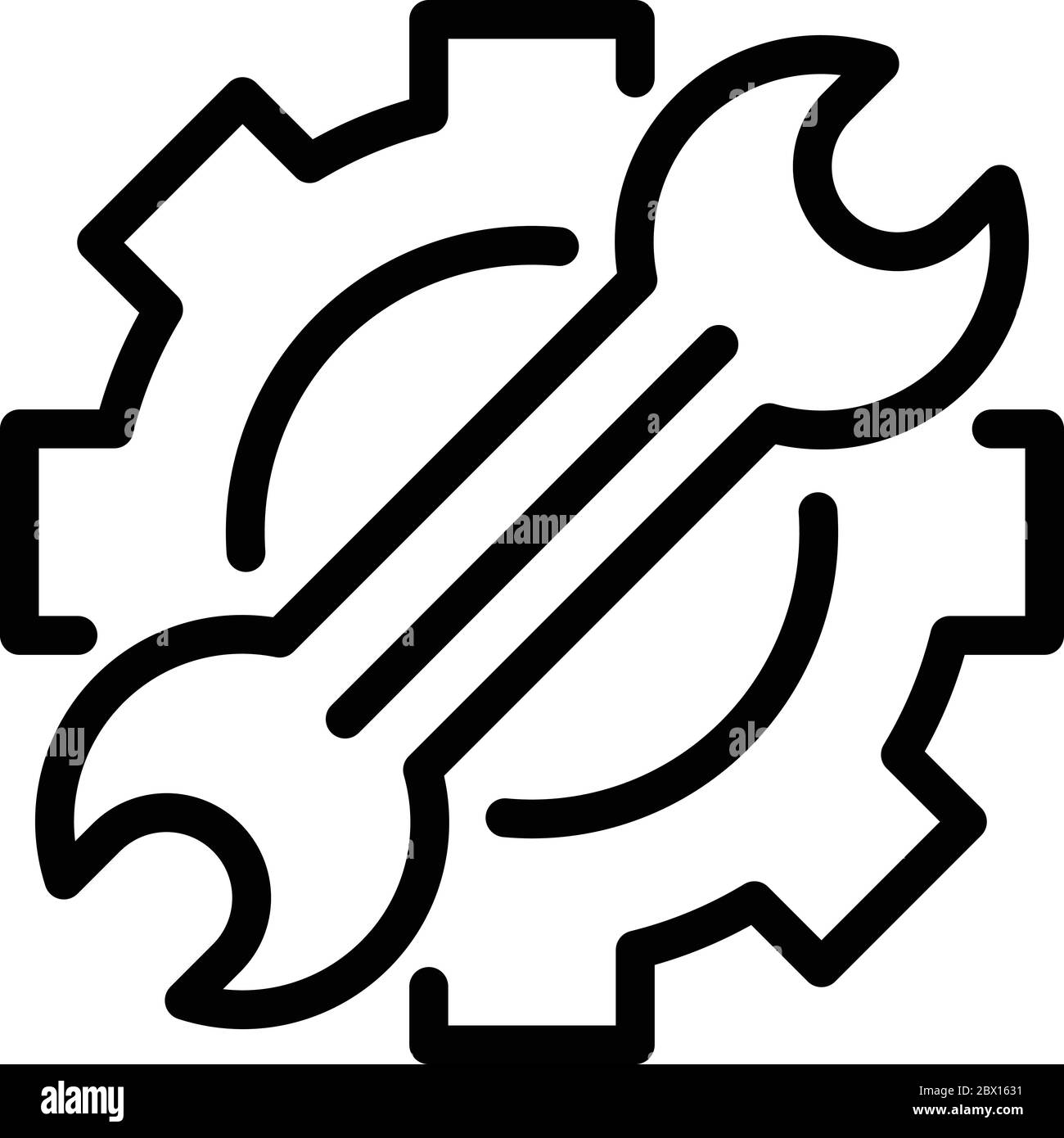Gear wrench engineer icon, outline style Stock Vector Image & Art - Alamy