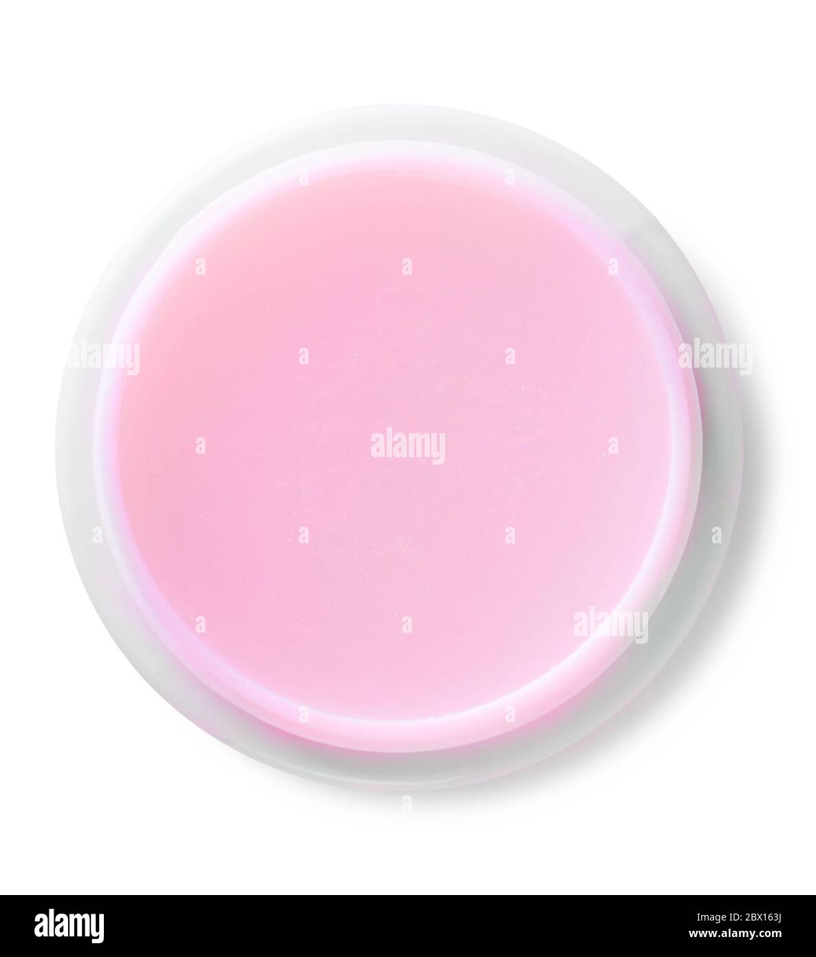 The Jar with pink body cream on white background Top view. with ...
