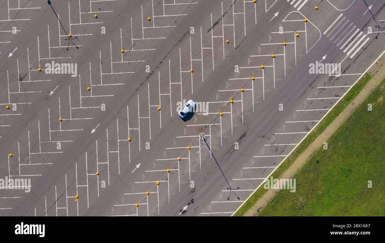 Empty Parking Lot Aerial