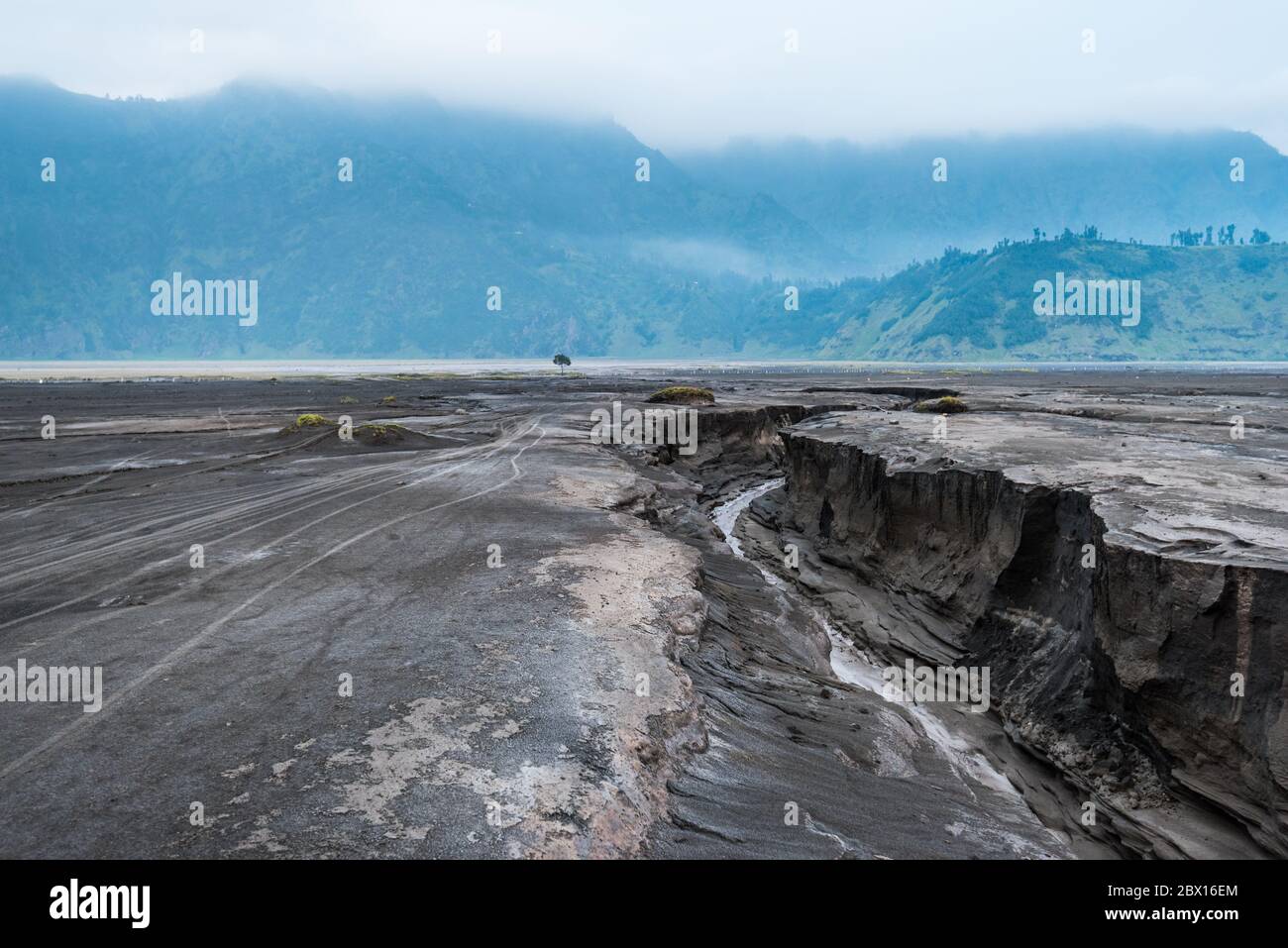 riverbed of the sand sea of Mount Bromo Stock Photo - Alamy