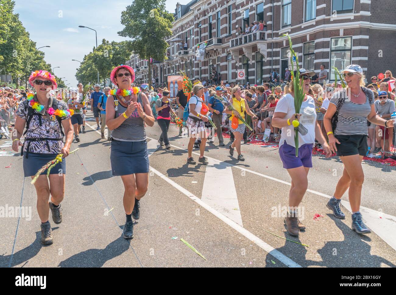 Nijmegen, The Netherlands 19th July 2018 - Walkers on the Via Gladiola ...