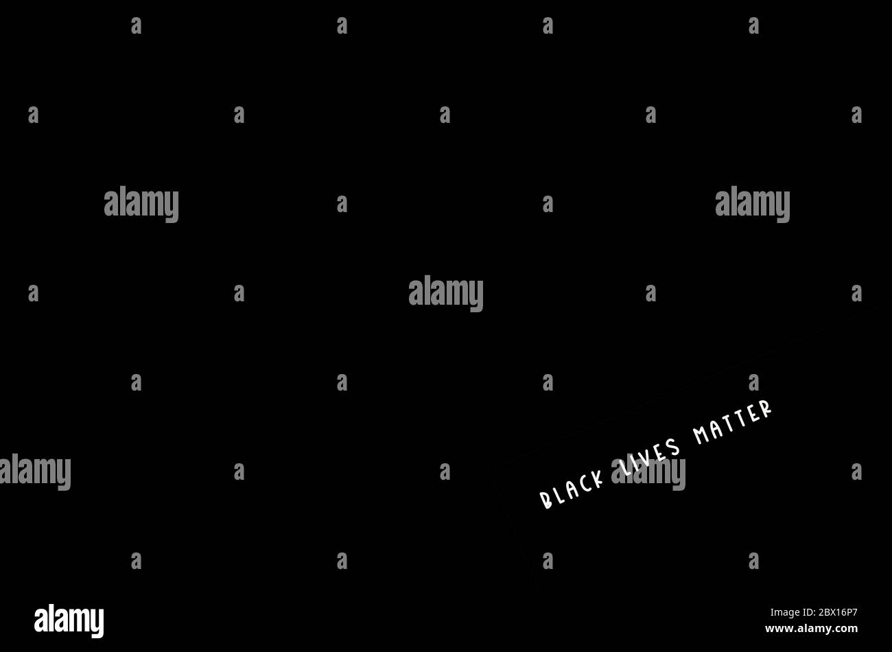 Black Lives Matter white slogan Stock Photo - Alamy