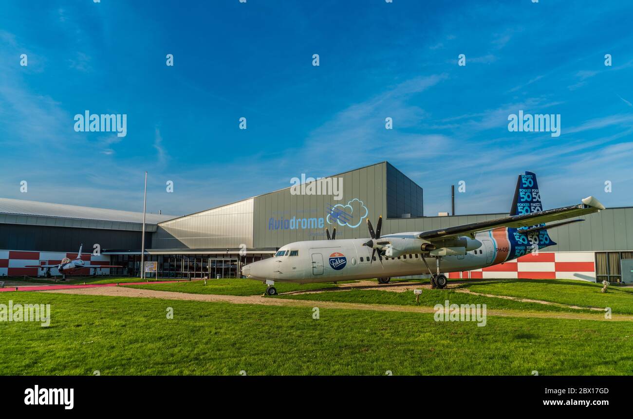 Lelystad, The Netherlands, April 17 2018, Entrance of the aviation ...