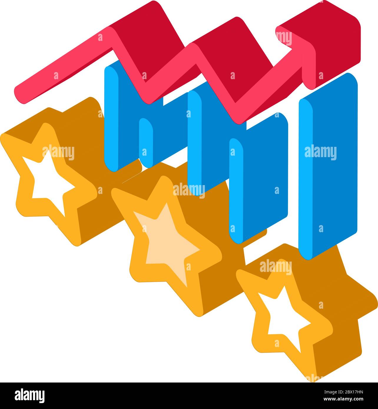 Bonus Star Statistics isometric icon vector illustration Stock Vector ...