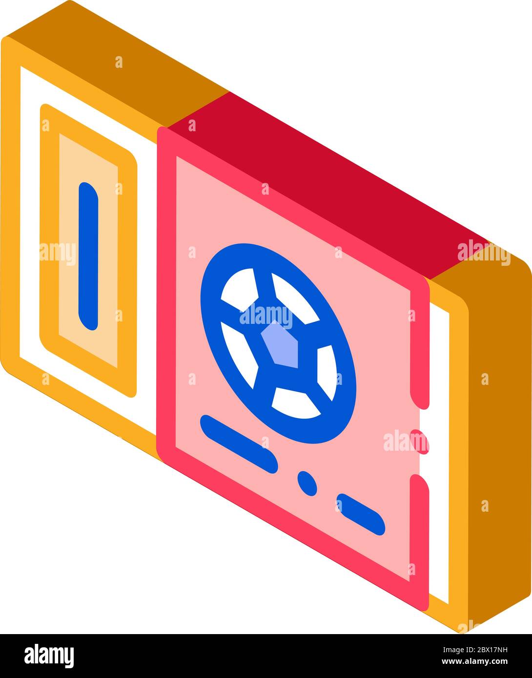 Ticket On Football Game isometric icon vector illustration Stock Vector ...