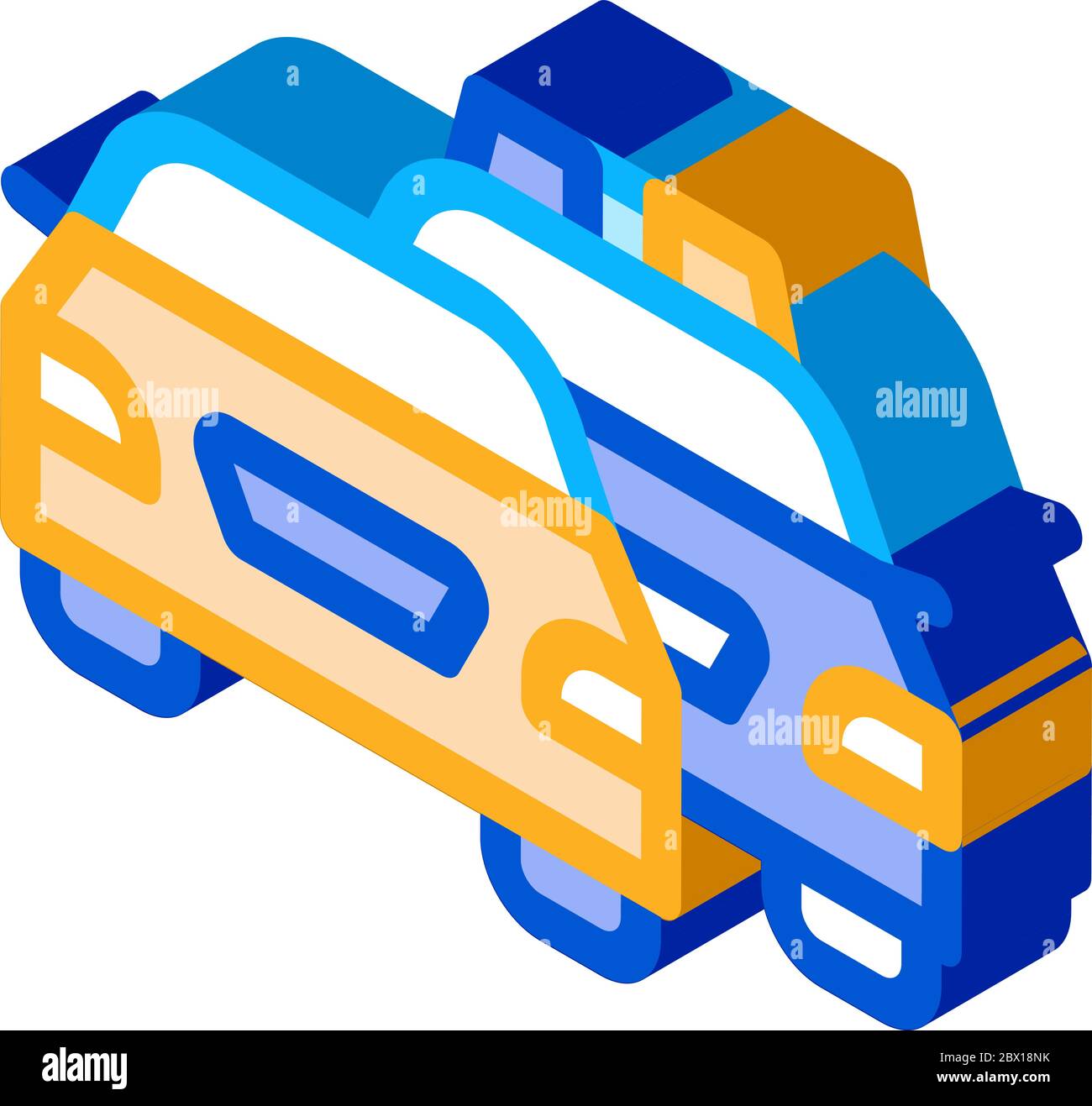 Police And Criminal Car isometric icon vector illustration Stock Vector ...