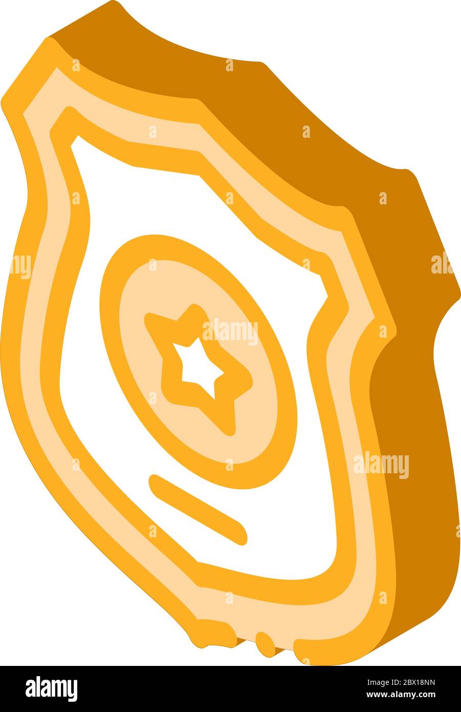 Police Officer Badge isometric icon vector illustration Stock Vector ...