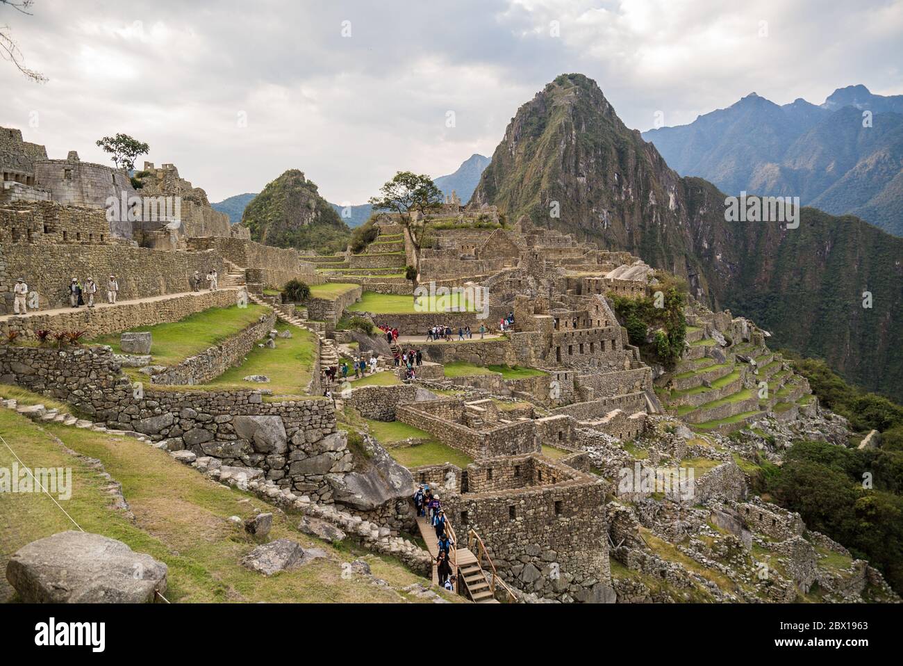 Machu Picchu in the Andes mountains of Peru Stock Photo - Alamy