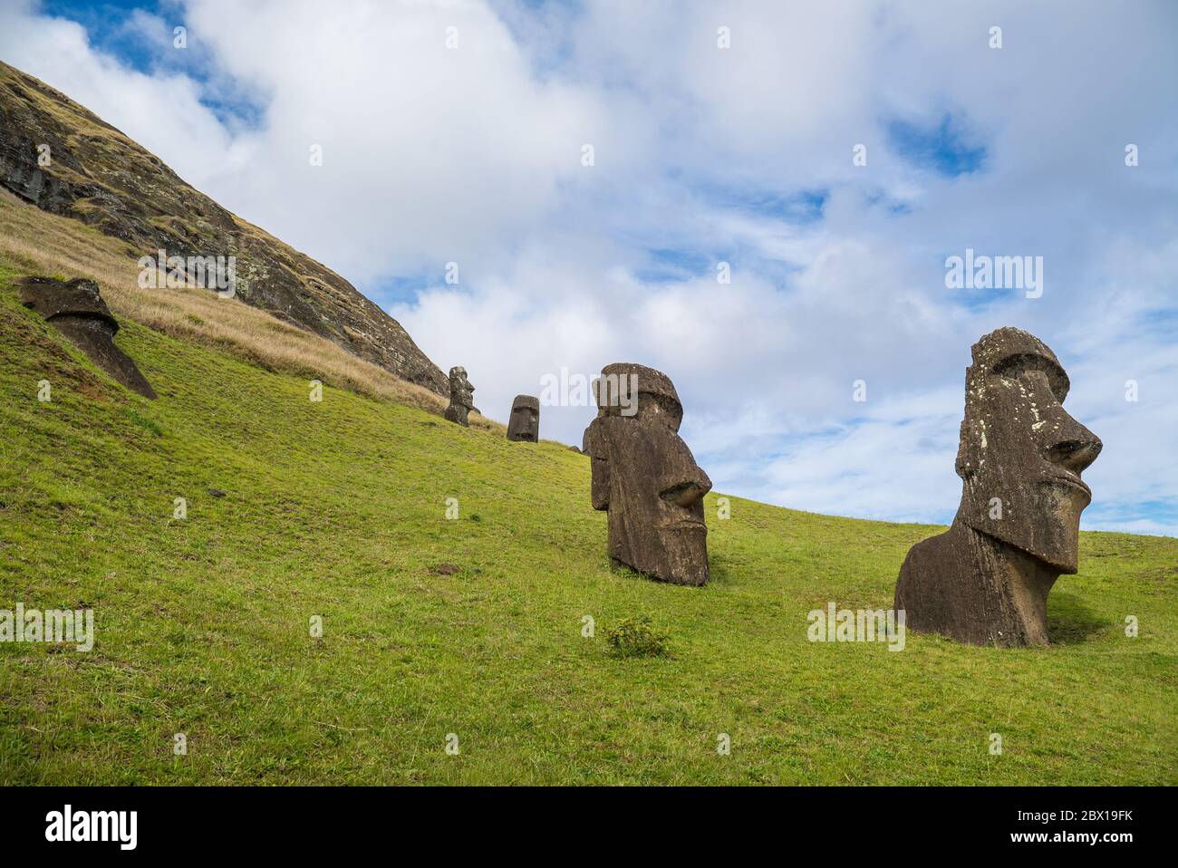 Famous heads on Eastern Island Stock Photo - Alamy