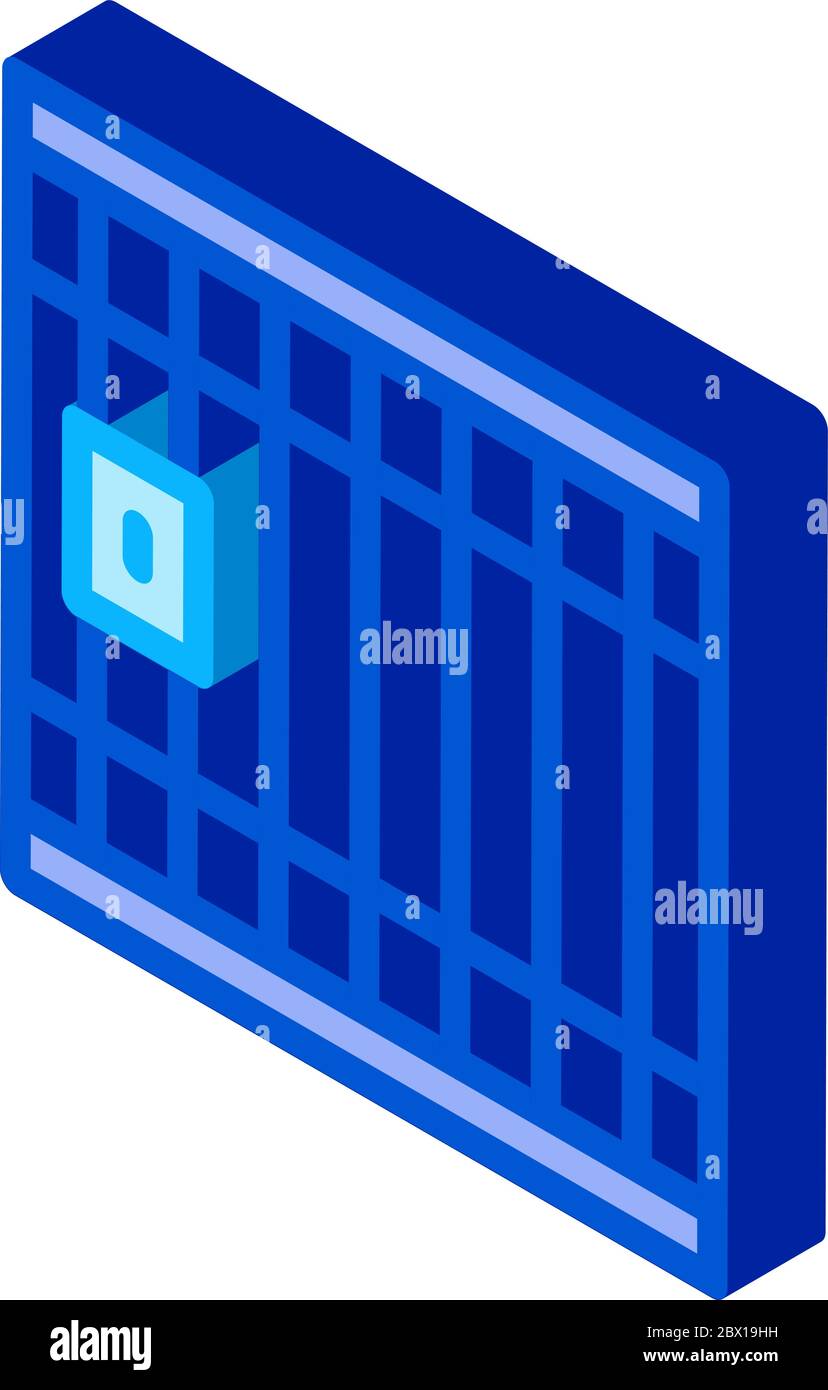Police Prison Bar Gate isometric icon vector illustration Stock Vector ...