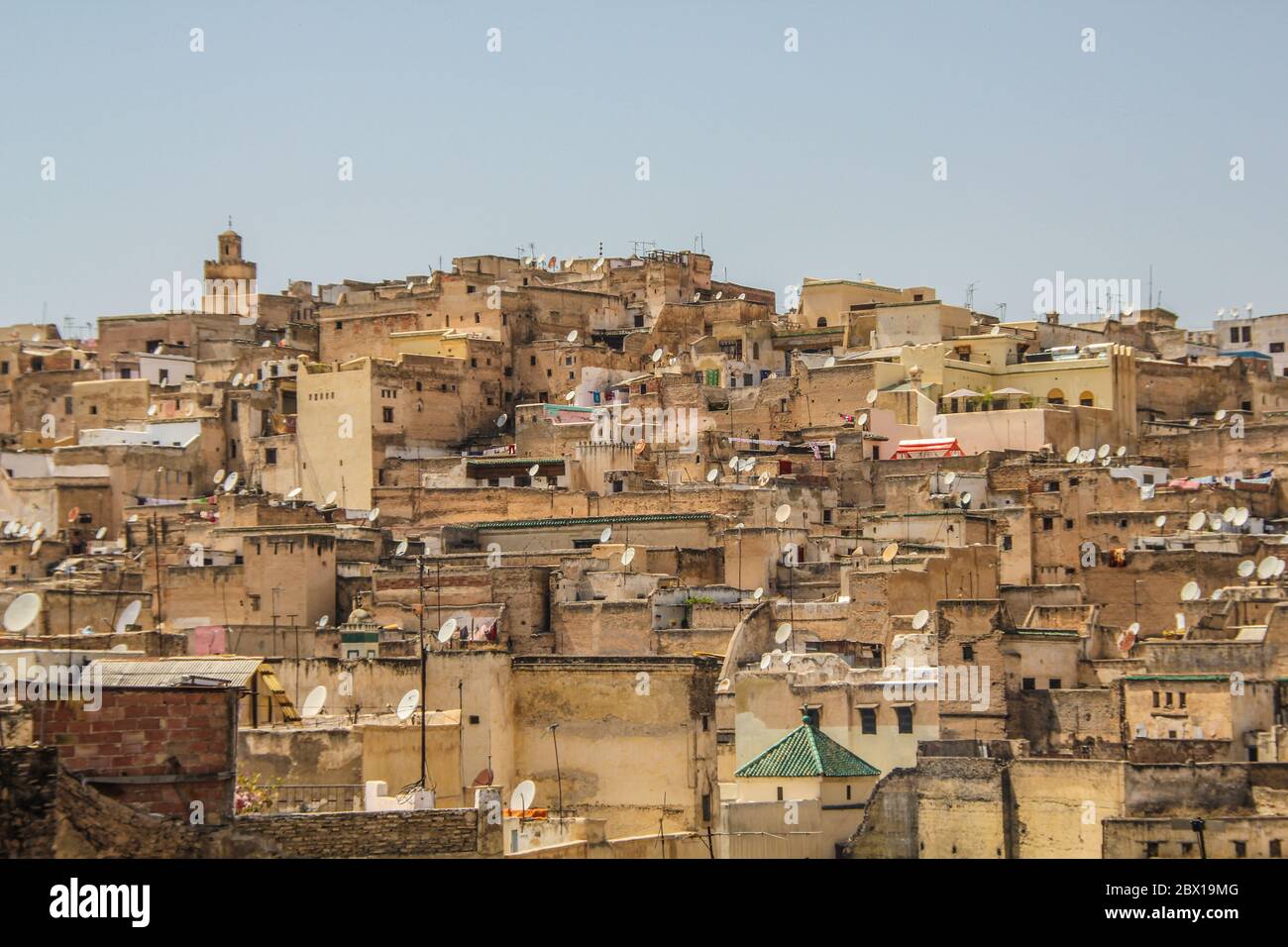 Fez, Marocco, May, 29, 2012: view on rooftops with satellite dishes of ...