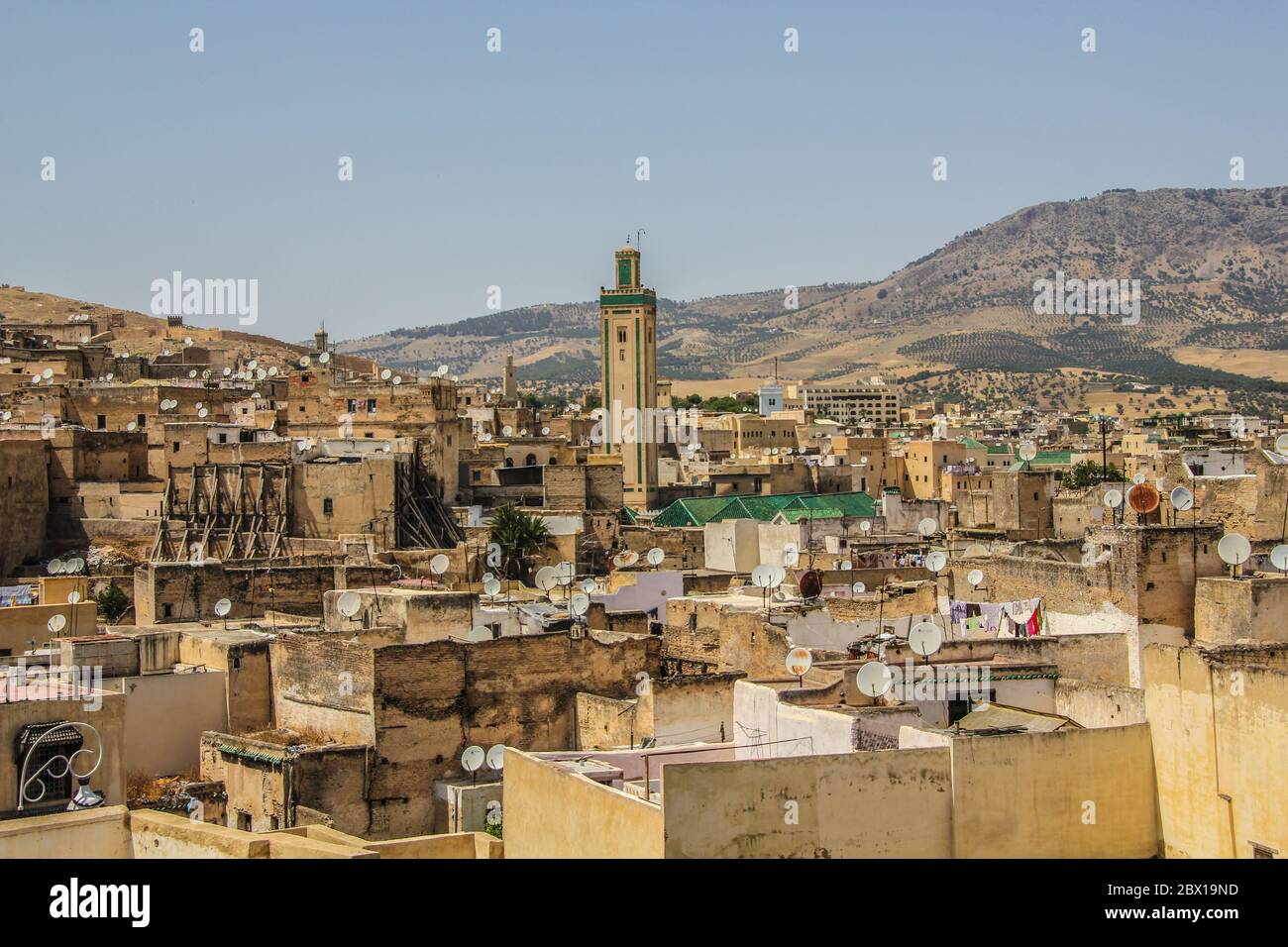 Fez, Marocco, May, 29, 2012: view on rooftops with satellite dishes of ...