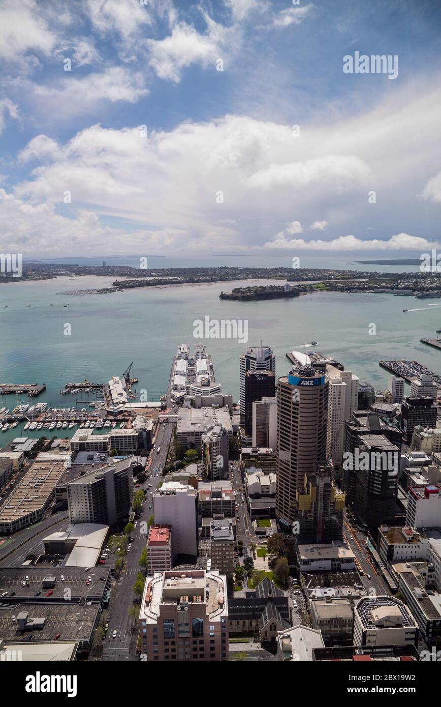 Auckland city buildings aerial top view hi-res stock photography and ...