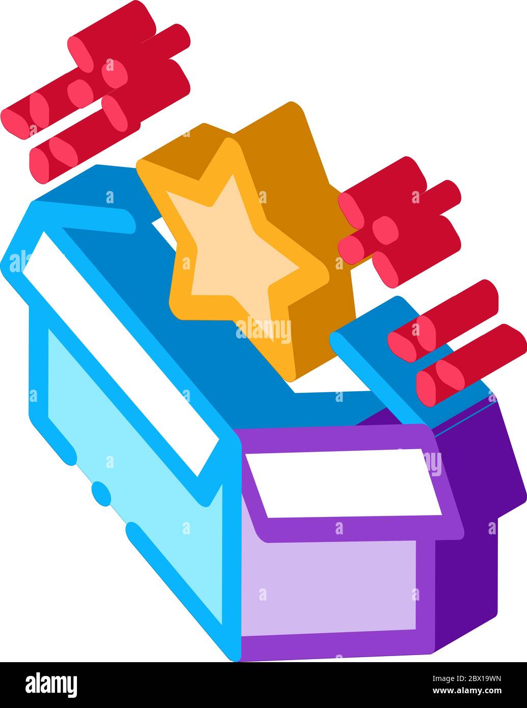 Star Bonus Box isometric icon vector illustration Stock Vector Image ...