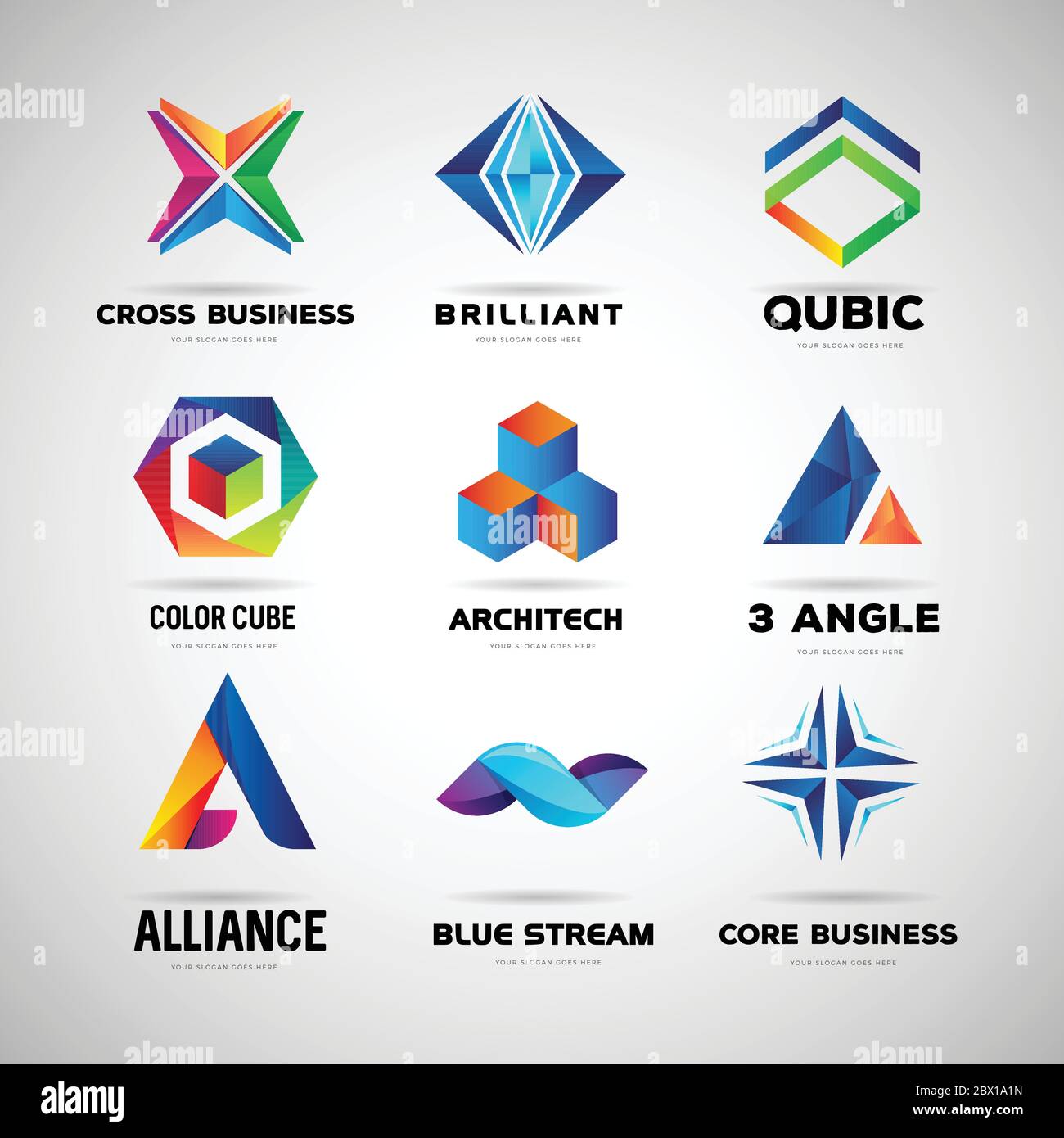 Company and Technology Logo Collection Template Stock Vector Image ...