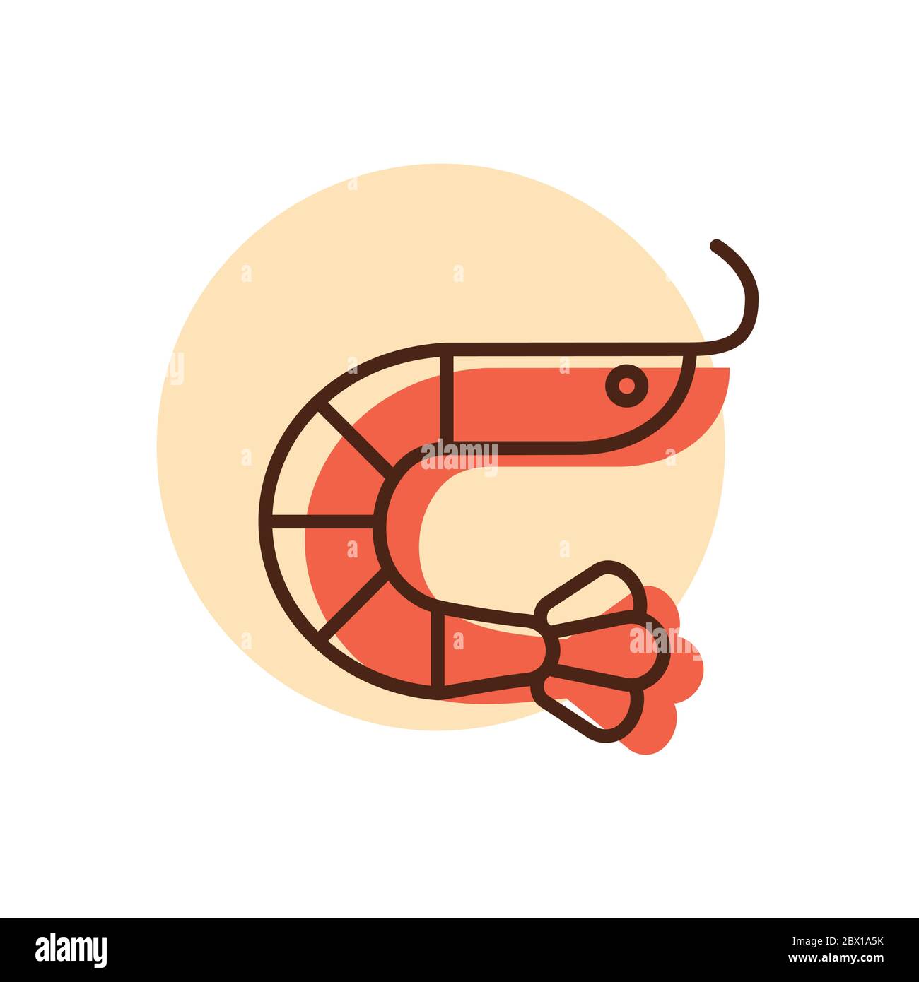 Shrimp vector seafood icon. Fast food sign. Graph symbol for cooking ...