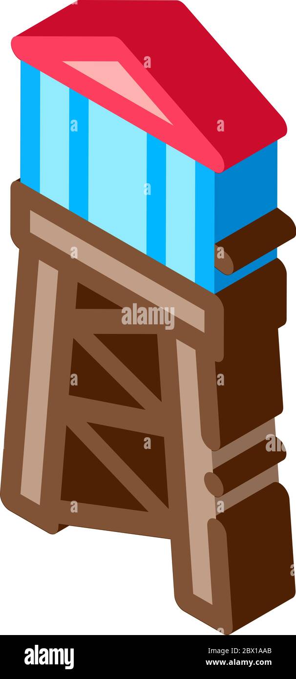 Fire Tower With Water isometric icon vector illustration Stock Vector ...