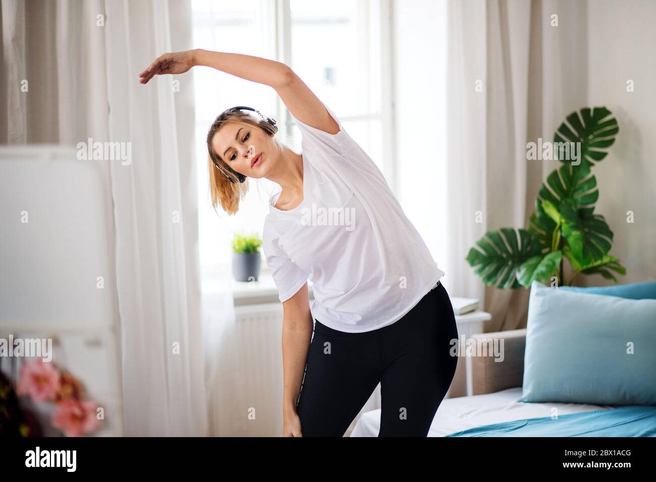 Exercise in bedroom hi-res stock photography and images - Alamy