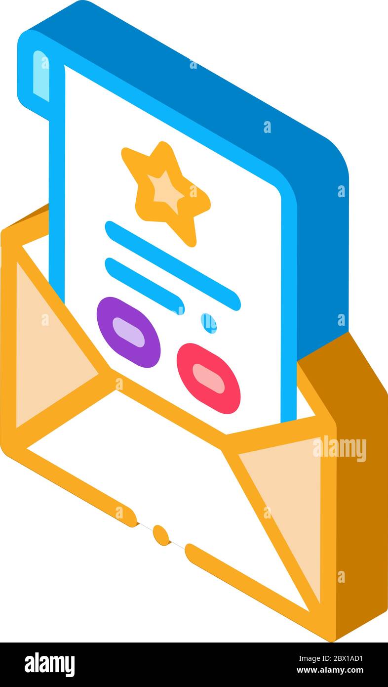Bonus Sheet Letter isometric icon vector illustration Stock Vector ...