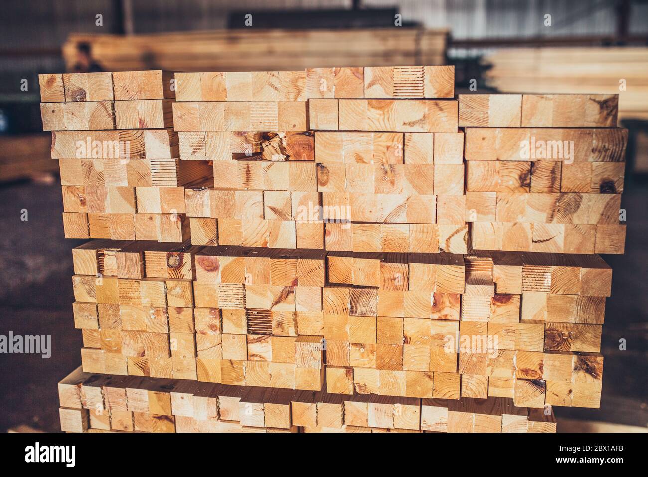 Woodworking factory - the production of building materials from timber ...