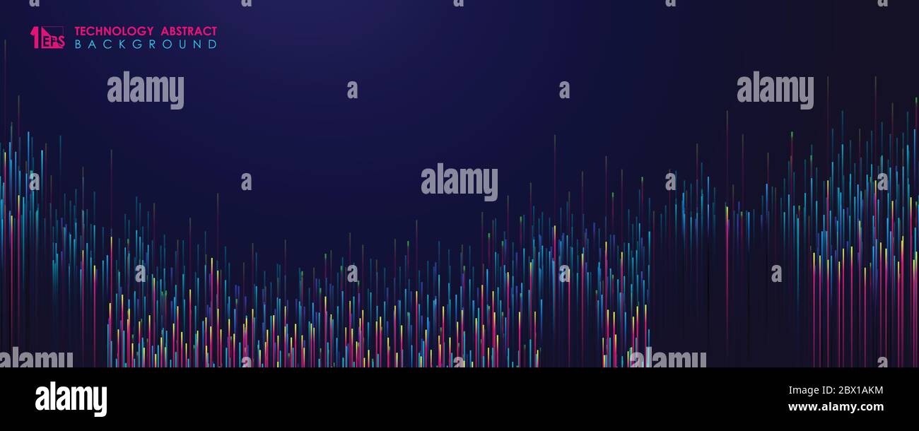 Abstract color design of futuristic pattern line artwork template wide ...