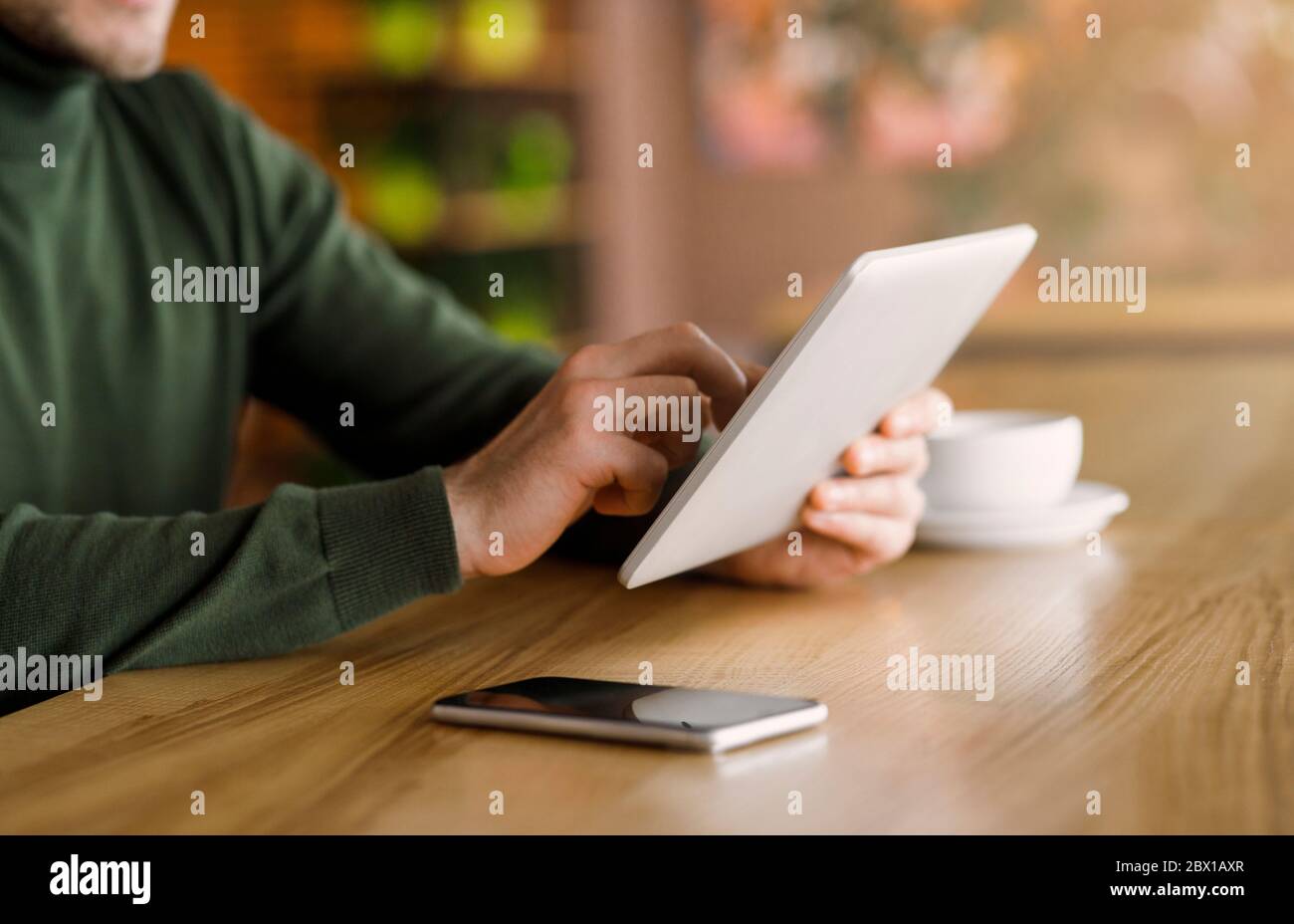 Cropped of entrepreneur using modern digital tablet Stock Photo - Alamy