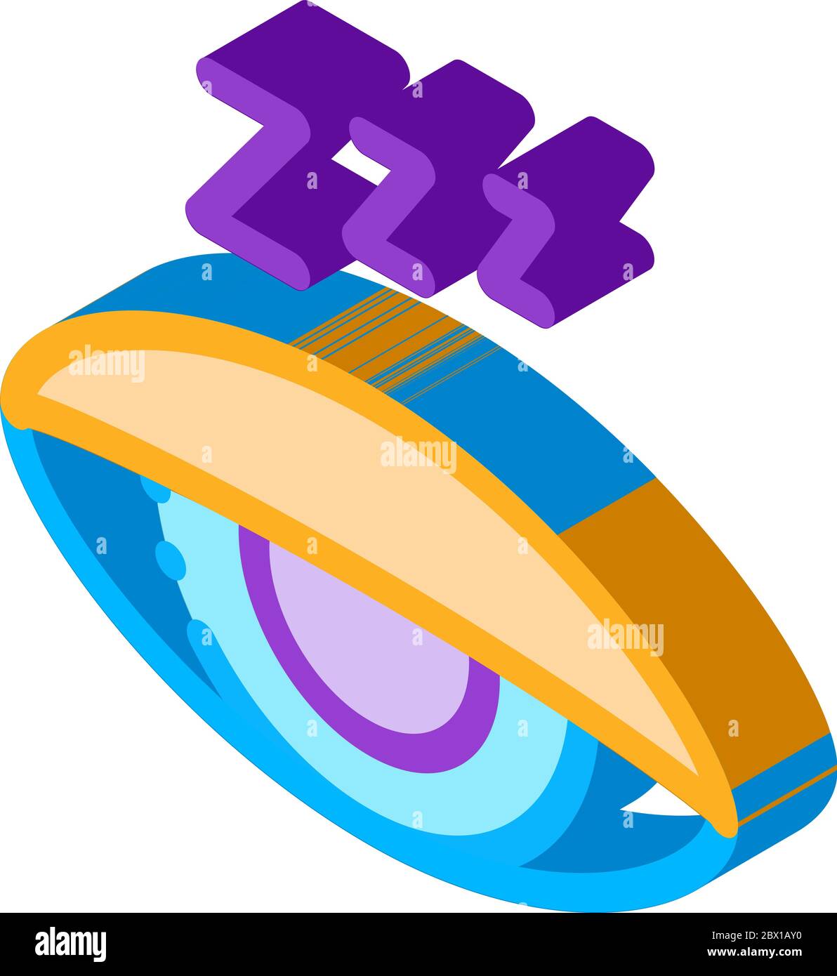 Half Closed Asleep Eye isometric icon vector illustration Stock Vector ...