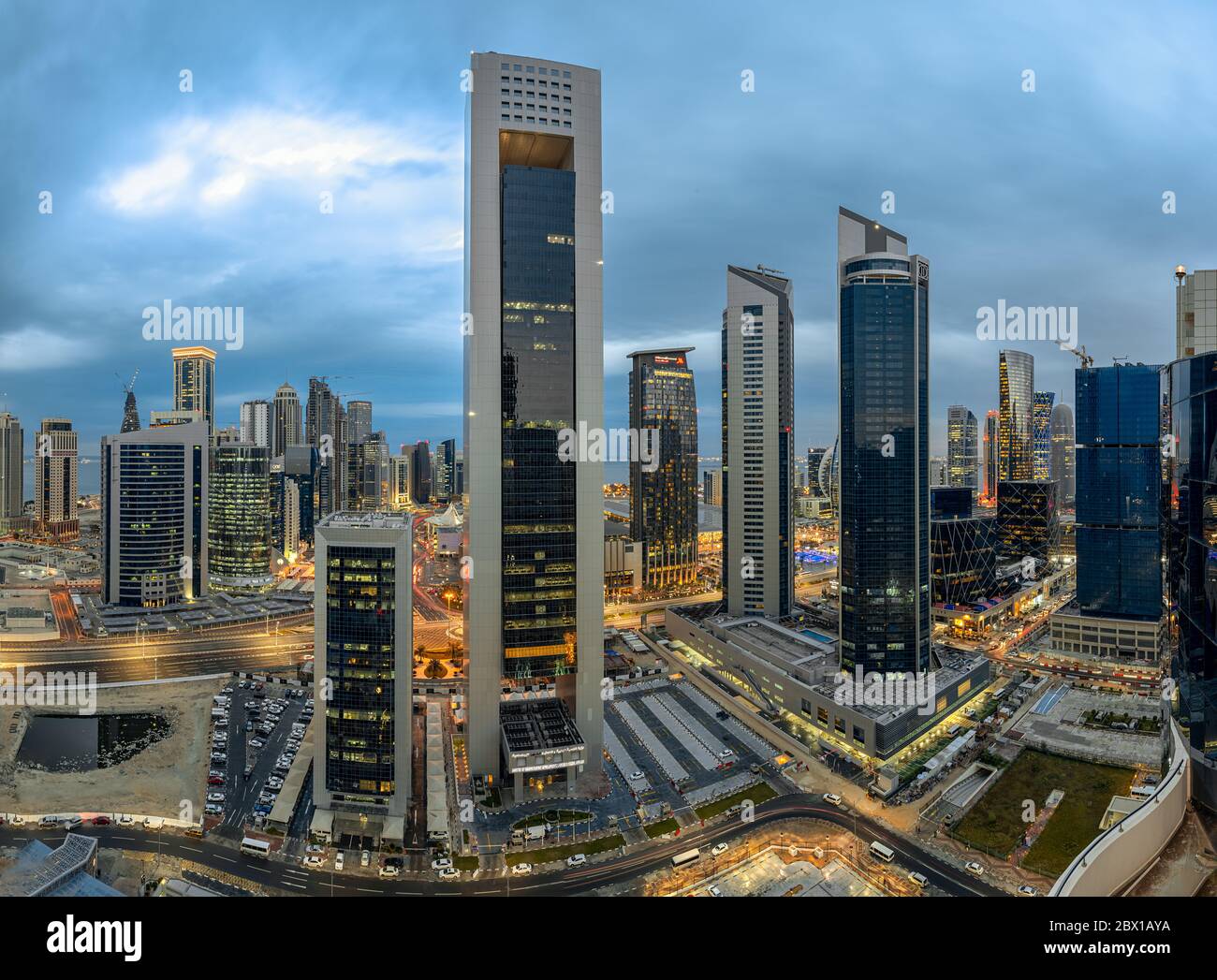Aerial View of west bay area Doha City. Doha Buildings Stock Photo - Alamy