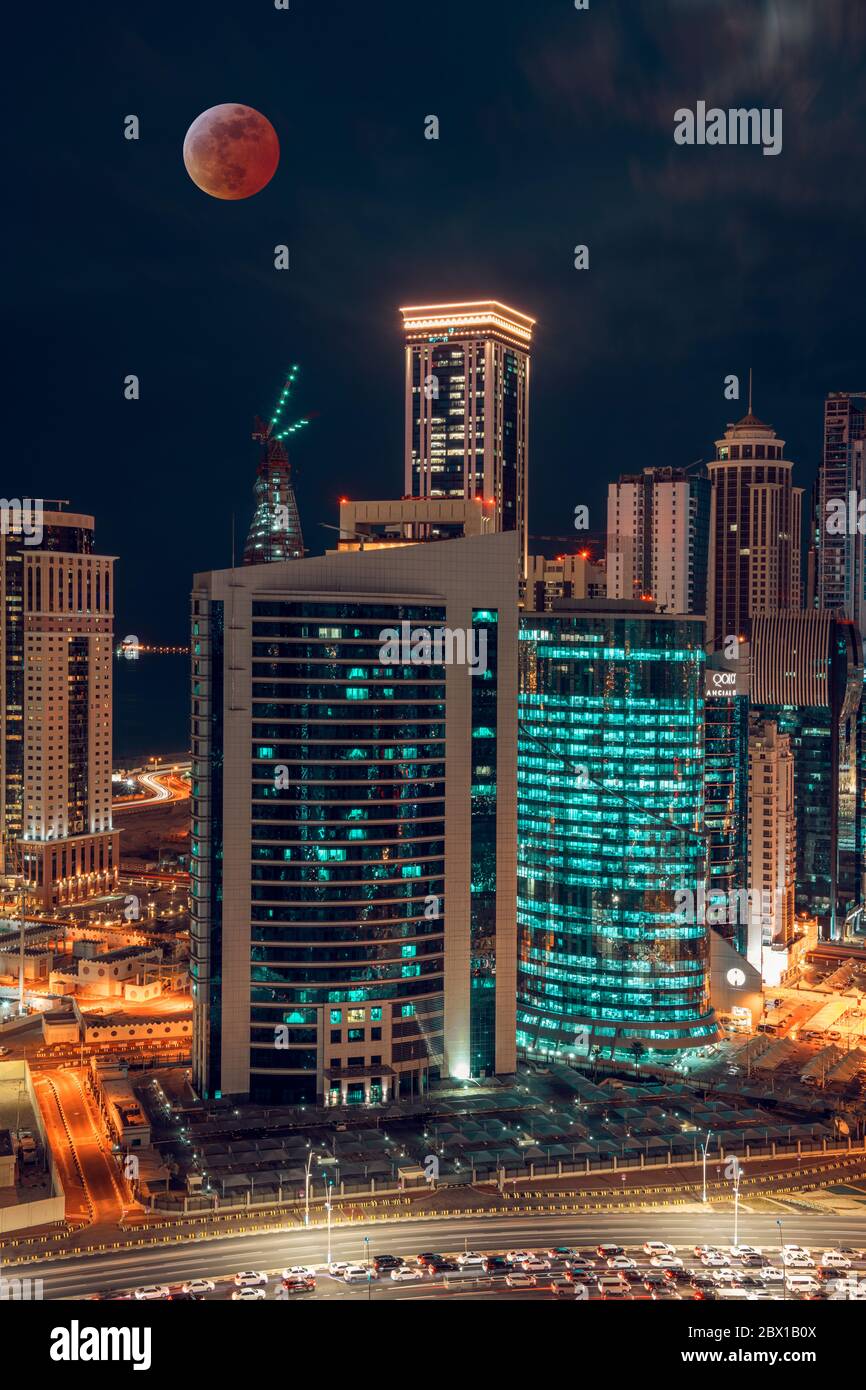 Aerial View of west bay area Doha City. Doha Buildings Stock Photo - Alamy