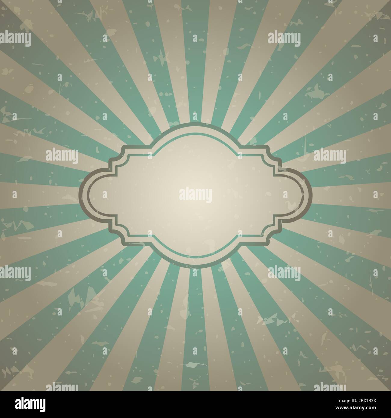 Sunlight retro faded background with vintage frame for text. dark green ...