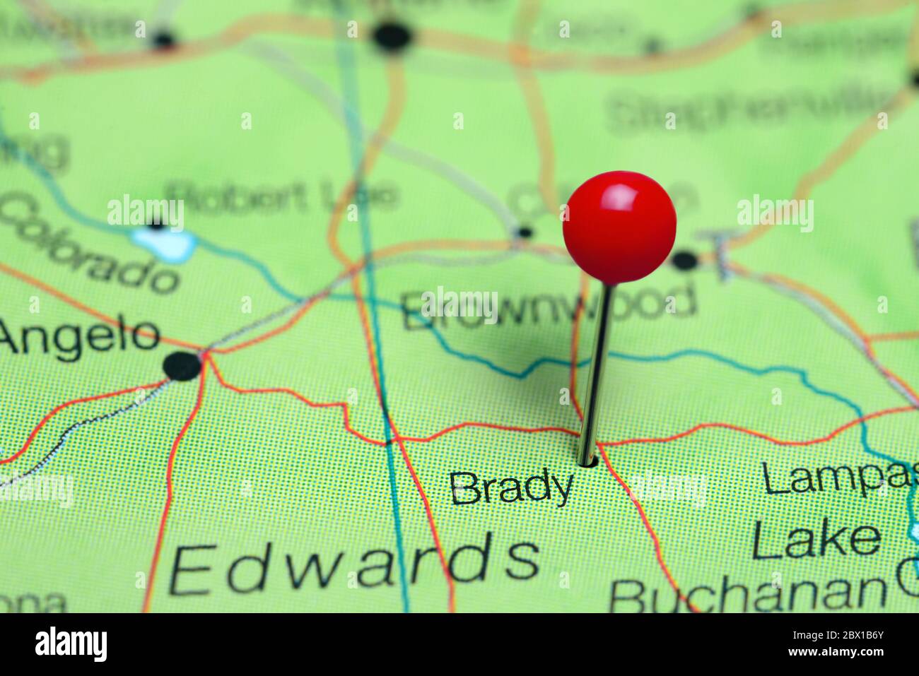 Brady texas map hi-res stock photography and images - Alamy