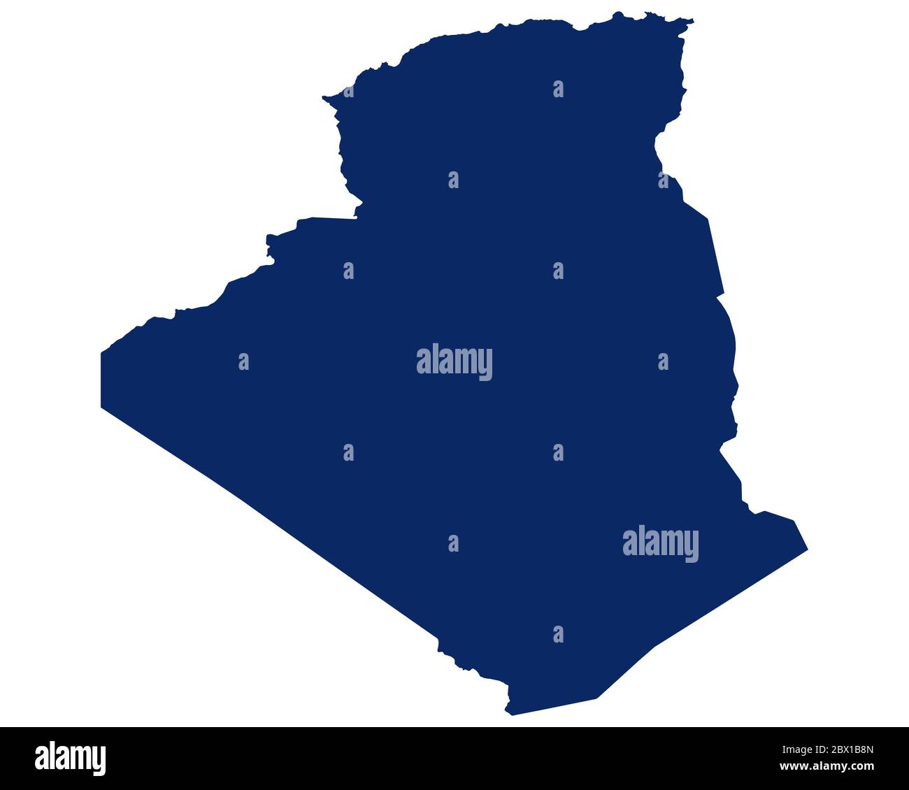 Map of Algeria in blue colour Stock Photo - Alamy