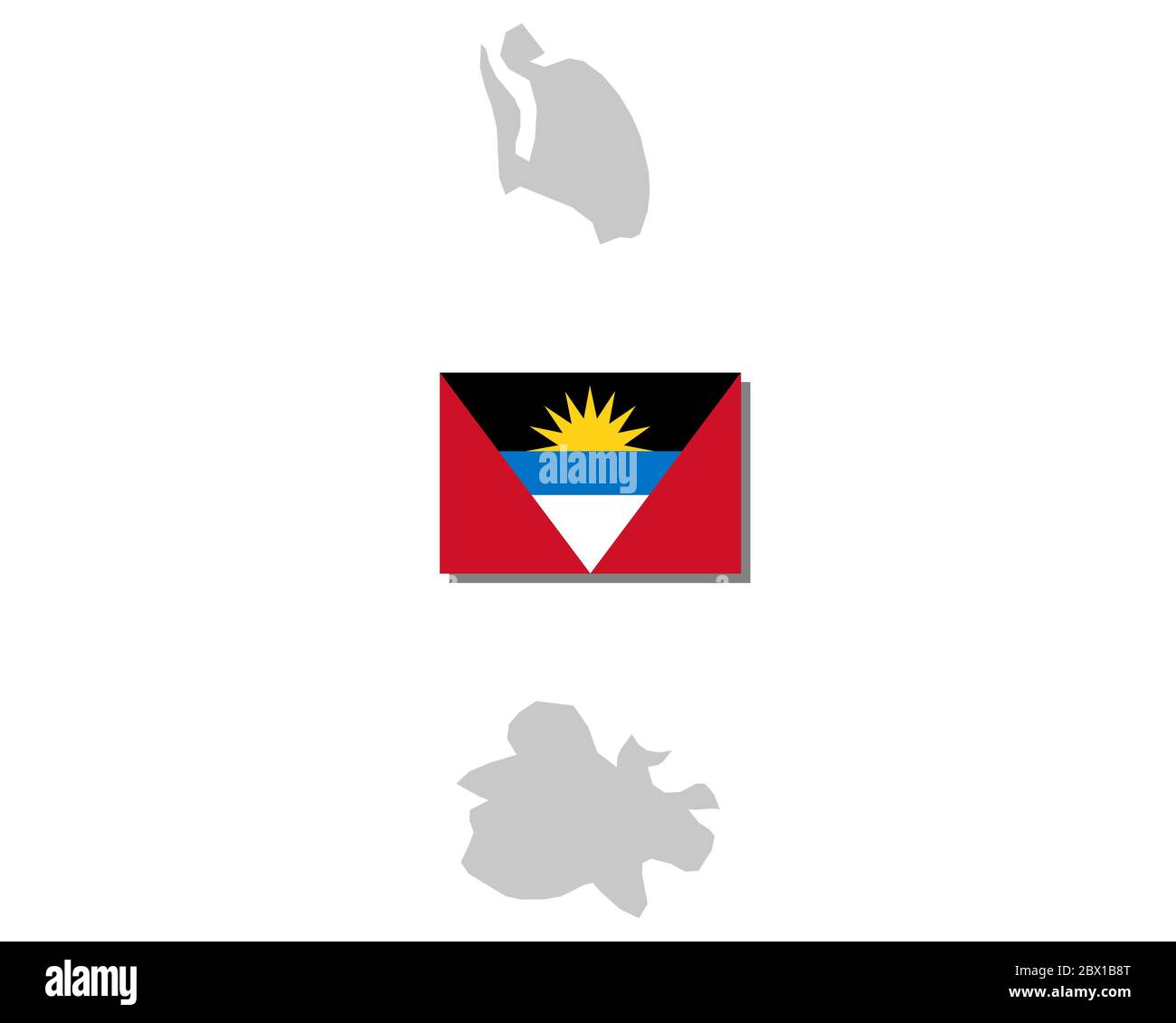 Flag and map of Antigua and Barbuda Stock Photo - Alamy