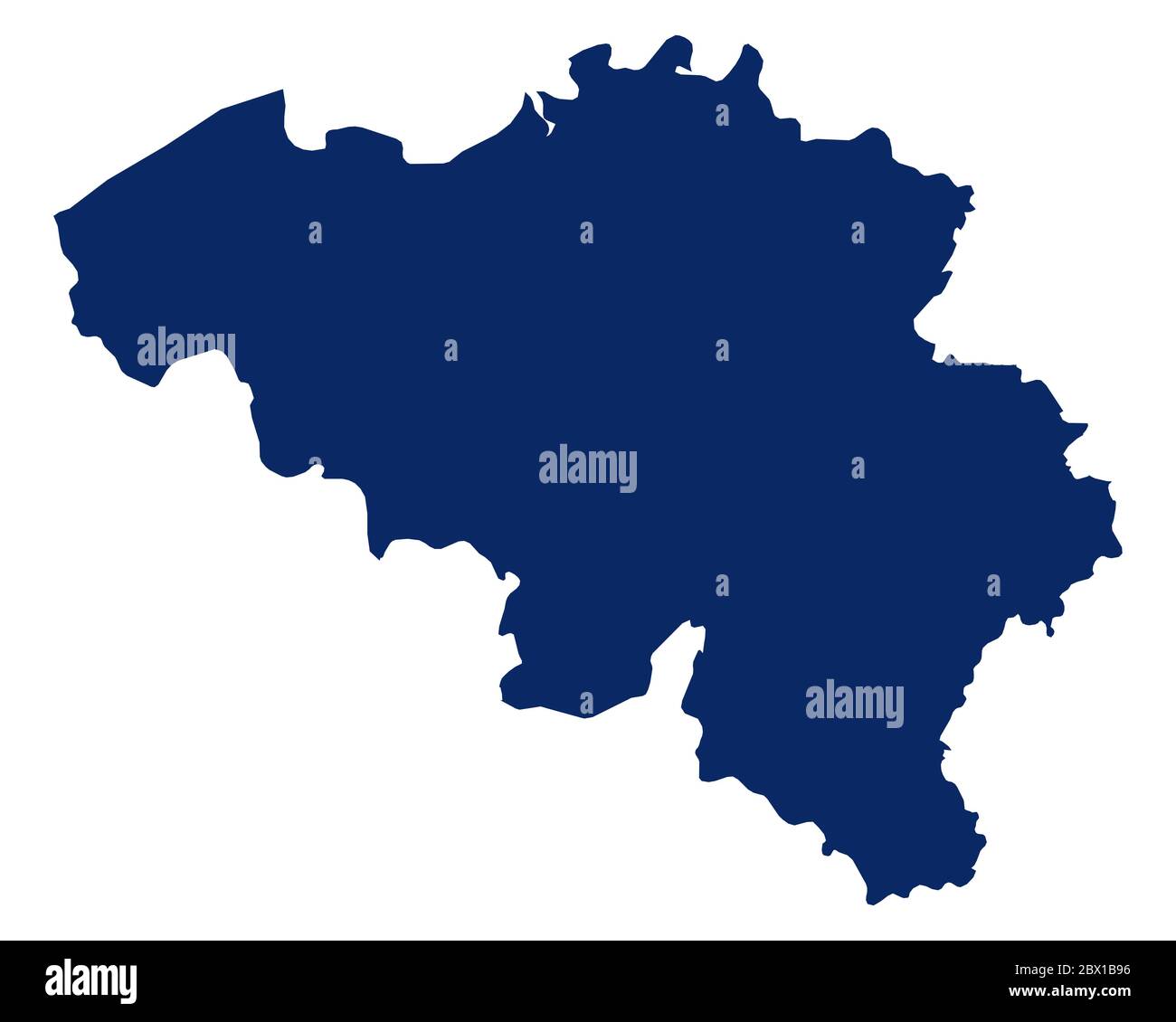 Map of Belgium in blue colour Stock Photo - Alamy