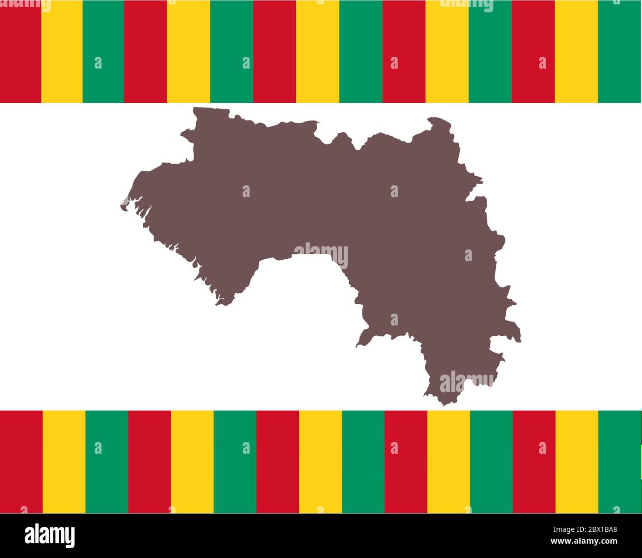 Map of Guinea on background with flag Stock Photo - Alamy