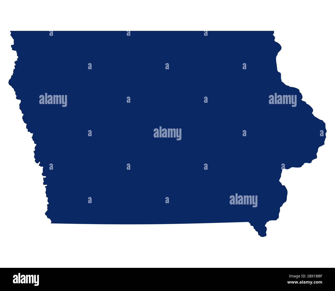 Map of Iowa in blue colour Stock Photo - Alamy