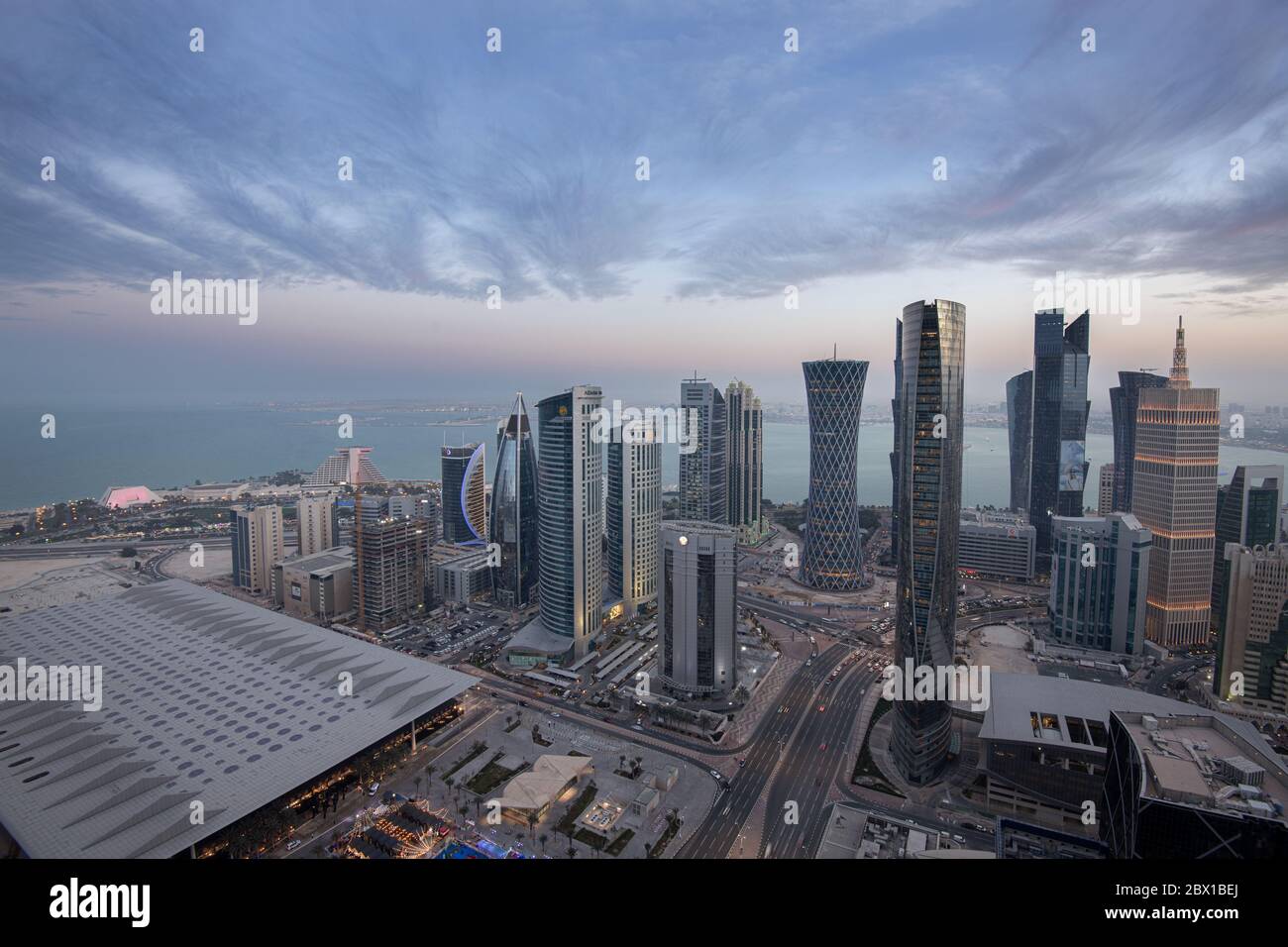 Aerial View of west bay area Doha City. Doha Buildings Stock Photo - Alamy