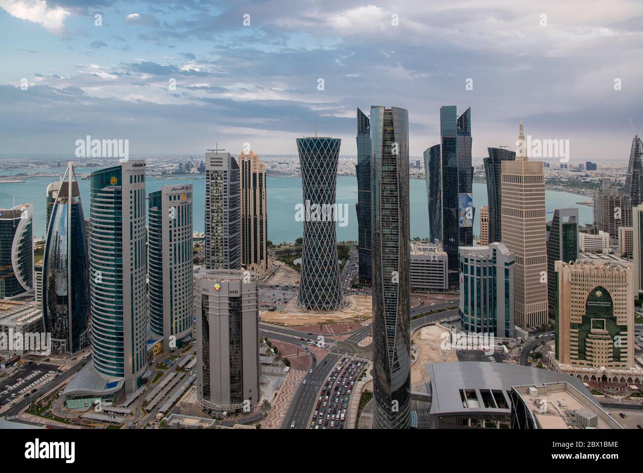 Aerial View of west bay area Doha City. Doha Buildings Stock Photo - Alamy