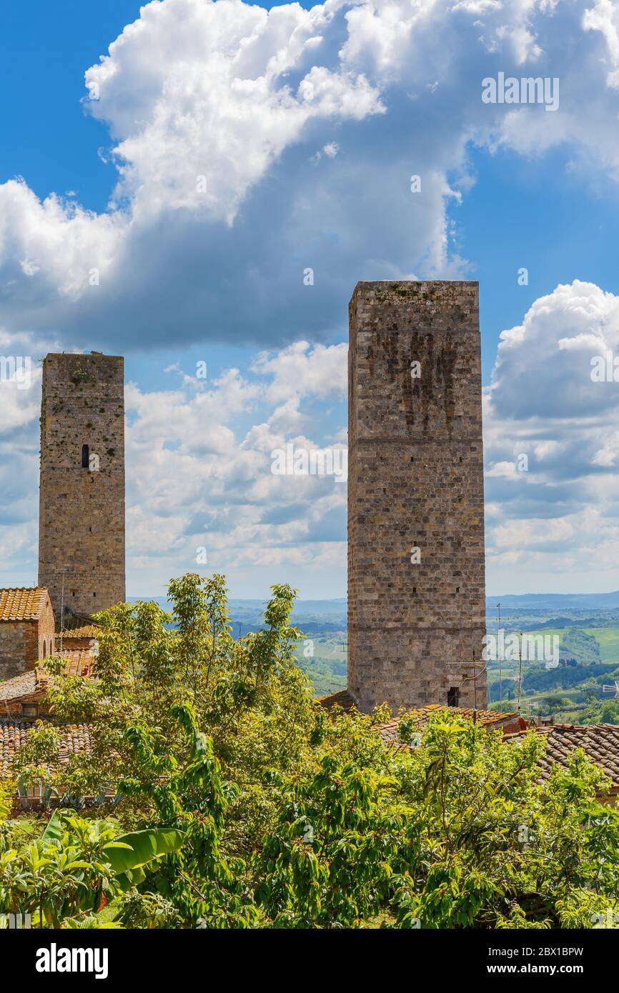 Famous towers in Italian city Stock Photo - Alamy