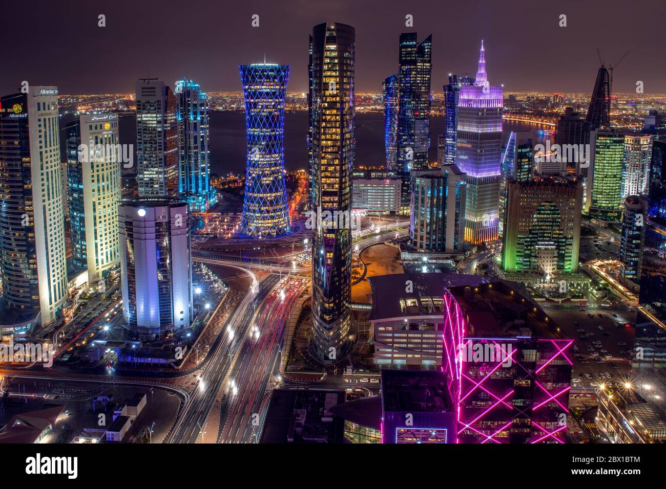 Aerial View of west bay area Doha City. Doha Buildings Stock Photo - Alamy