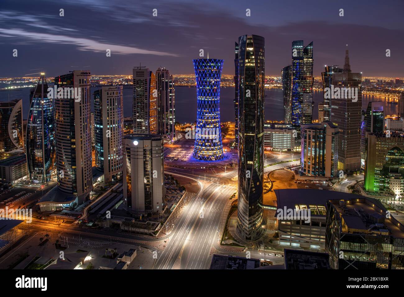Aerial View of west bay area Doha City. Doha Buildings Stock Photo - Alamy