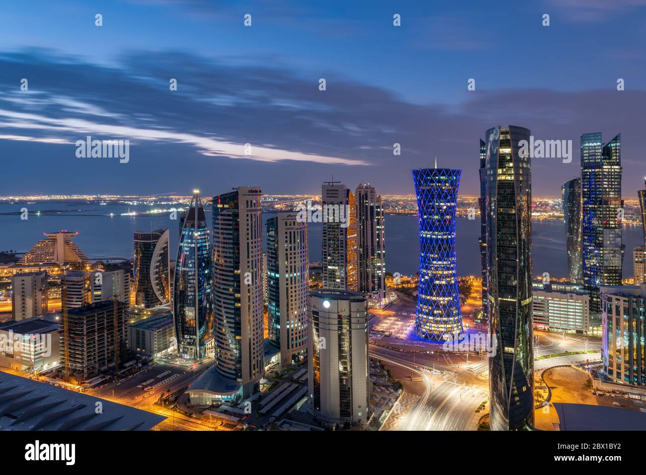 Aerial View of west bay area Doha City. Doha Buildings Stock Photo - Alamy