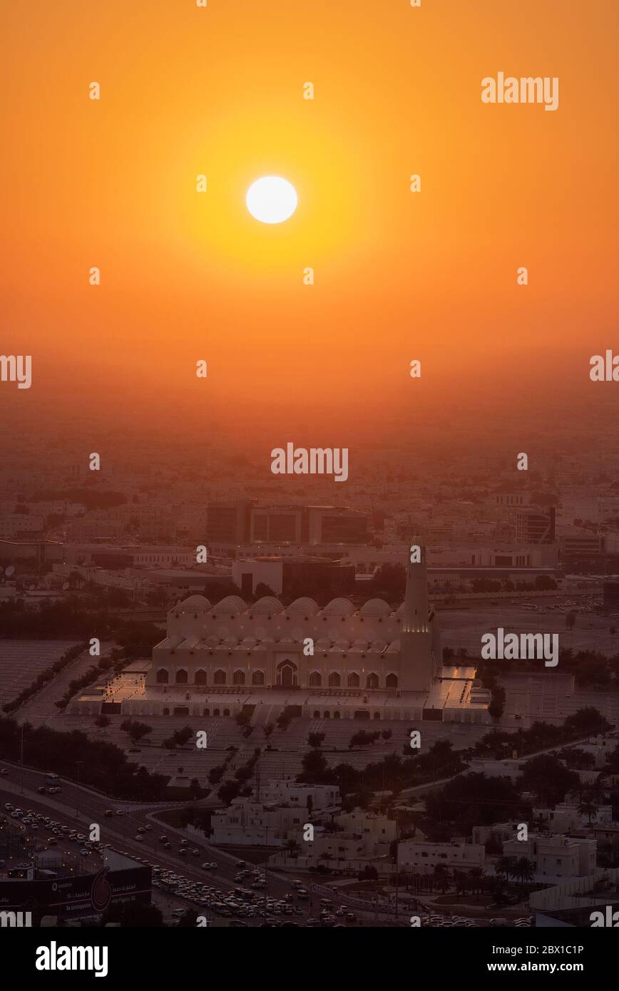 Aerial view of Grand Mosque Imam Abdul Wahab Doha Stock Photo - Alamy