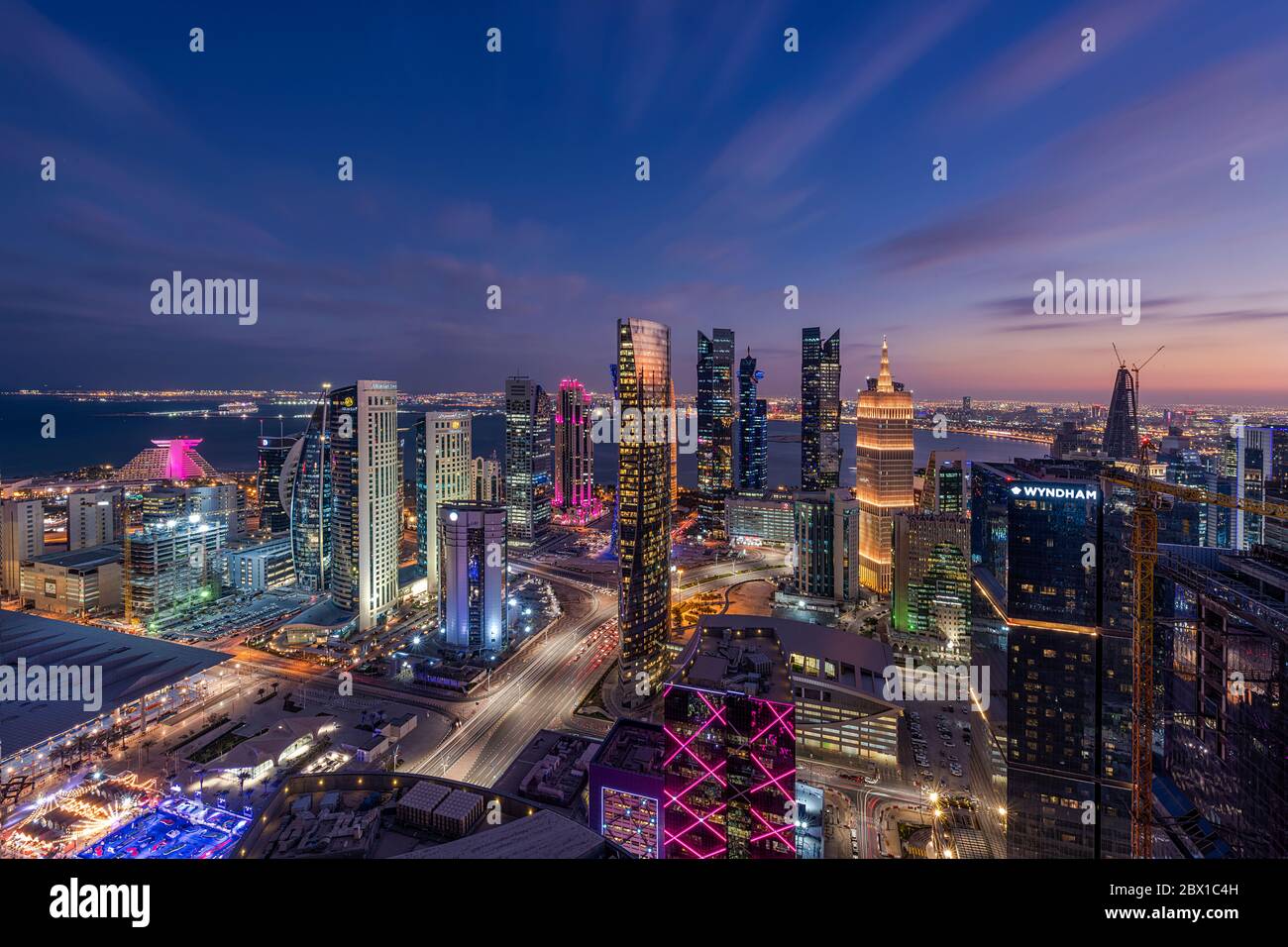 Aerial View of west bay area Doha City. Doha Buildings Stock Photo - Alamy