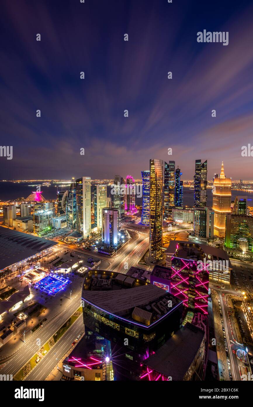 Aerial View of west bay area Doha City. Doha Buildings Stock Photo - Alamy