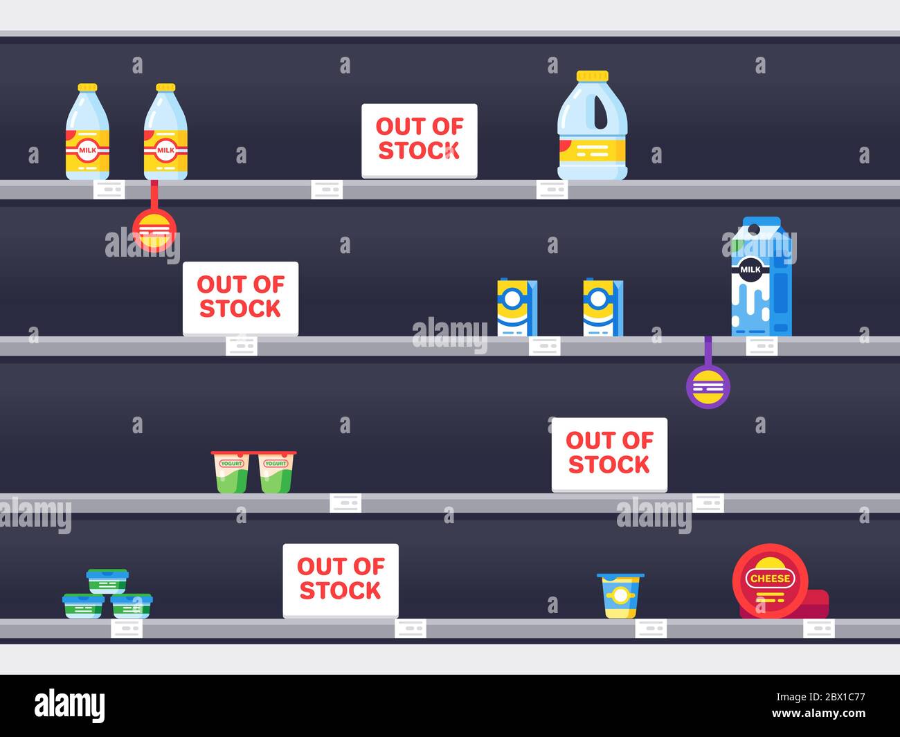 Sold out shelf Stock Vector Images - Alamy